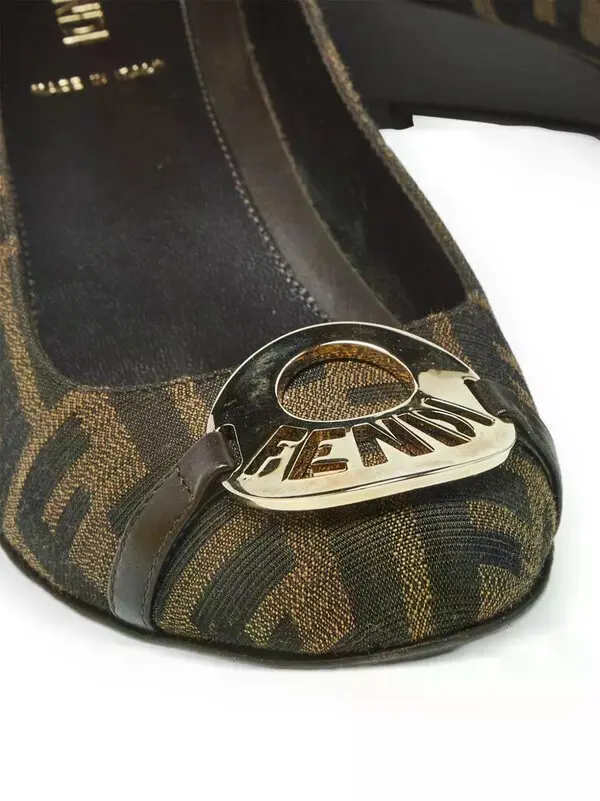 Fendi Zucca Monogram Wedge Pumps