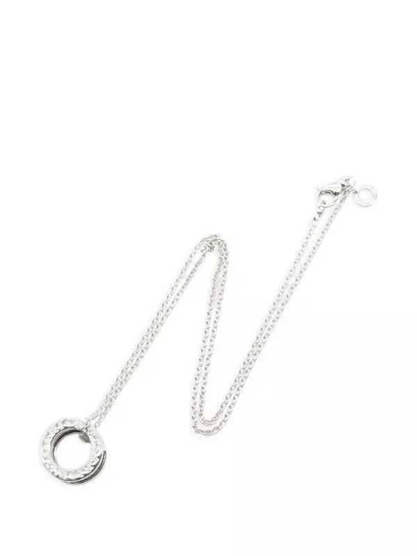 BVLGARI B.zero1 Engraved Logo 18k White Gold Necklace - Silver