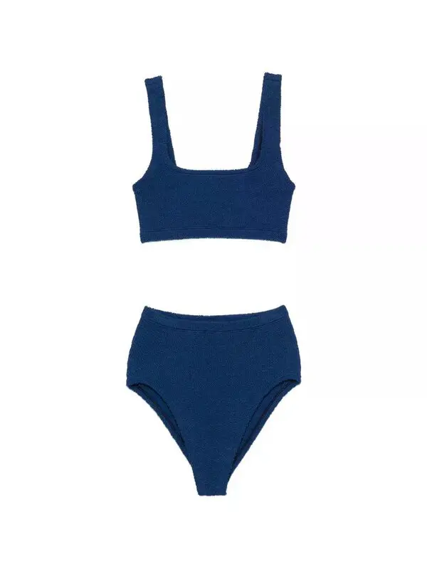 Hunza G Patricia Crinkle-effect Bikini - Blue