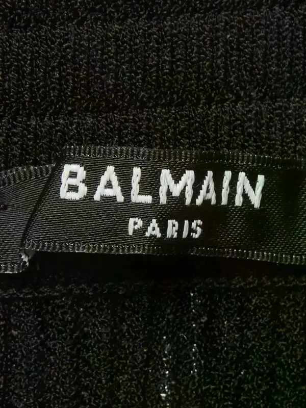 Balmain Rib-knit Fringed Mini Skirt