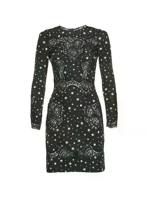 Dolce & Gabbana Star Print Mini Dress - Black