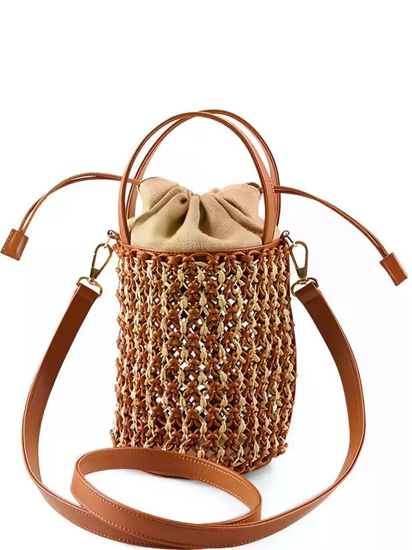 Rodo Rebecca Woven Tote Bag - Brown