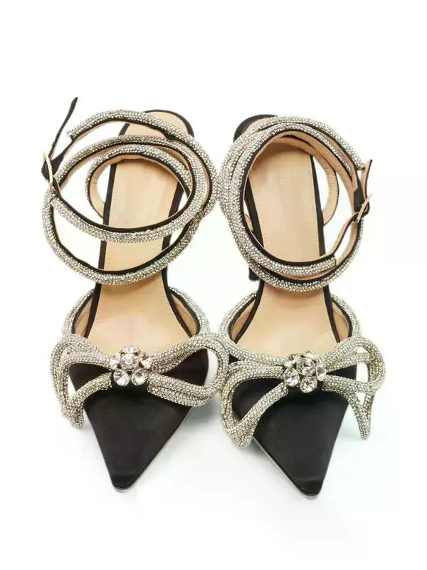 Mach & Mach Double Bow Crystal-embellished Pumps - Black