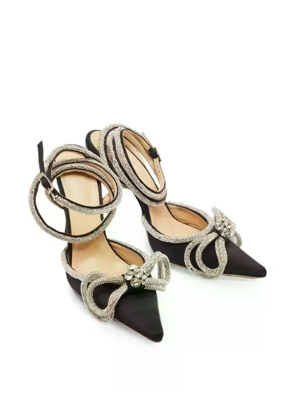 Mach & Mach Double Bow Crystal-embellished Pumps - Black