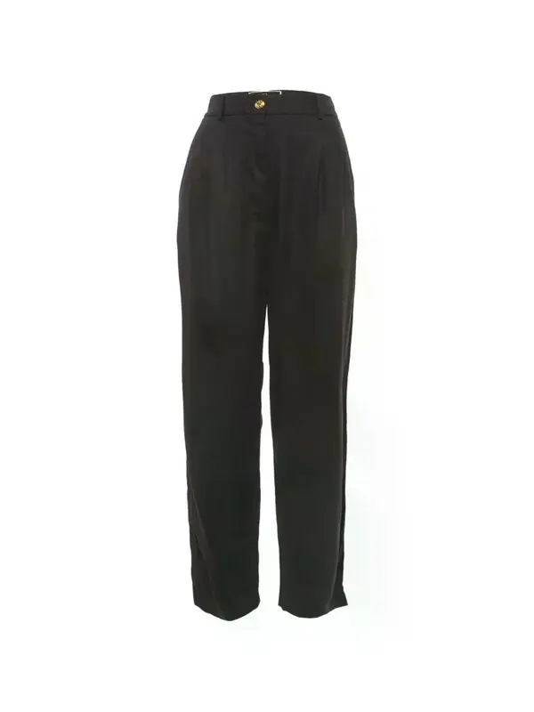 Elisabetta Franchi Pleated Gabardine Trousers - Black