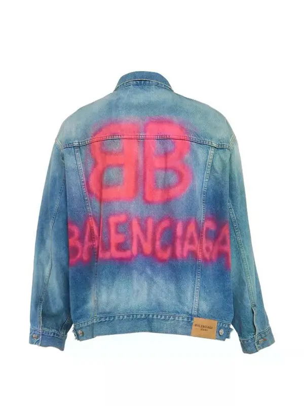 Balenciaga Logo Print Spray Paint Jacket