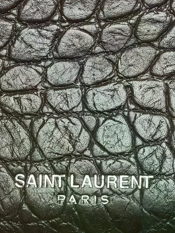 Saint Laurent Croc-embossed Leather Card Holder