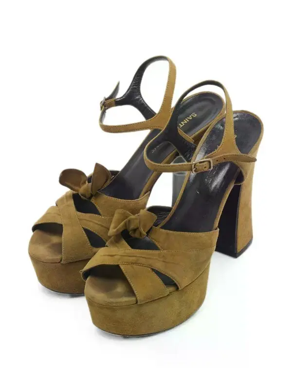 Saint Laurent Bow Detail Platform Sandals