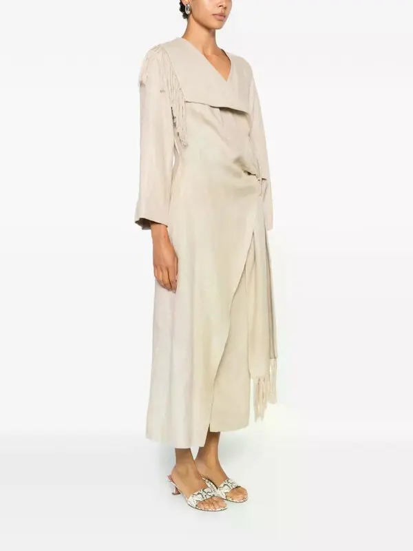 BY MALENE BIRGER Hanassa Fringed Wrap Midi Dress