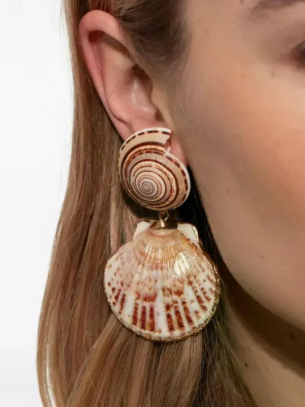 JENNIFER BEHR Roma Shell-pendant Earrings - Gold