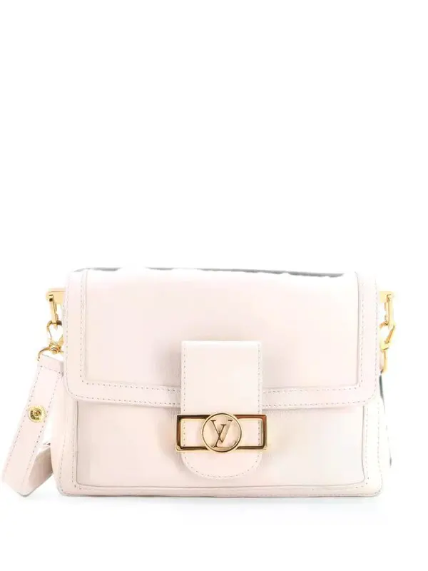 LOUIS VUITTON Dauphine Soft Calfskin Gm Shoulder Bag - White