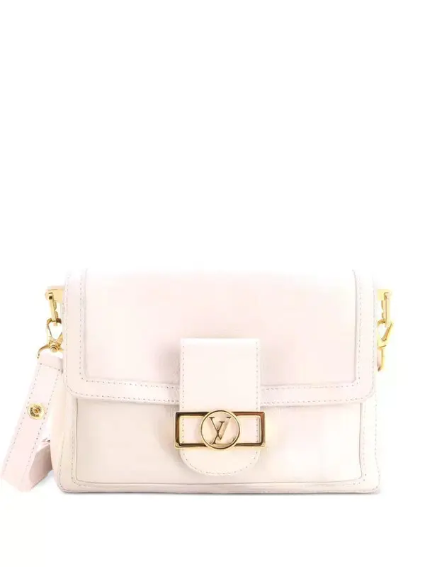 LOUIS VUITTON Dauphine Soft Calfskin Gm Shoulder Bag - White