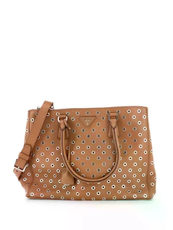 Prada Gallería Double Zip City Calfskin Medium Tote Bag - Brown