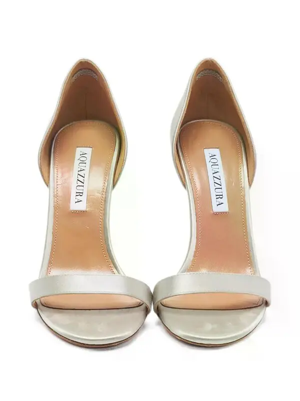 AQUAZZURA Satin Stiletto Sandals - Grey