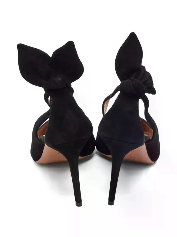 AQUAZZURA Leather Pointed Toe Stiletto Pumps - Black