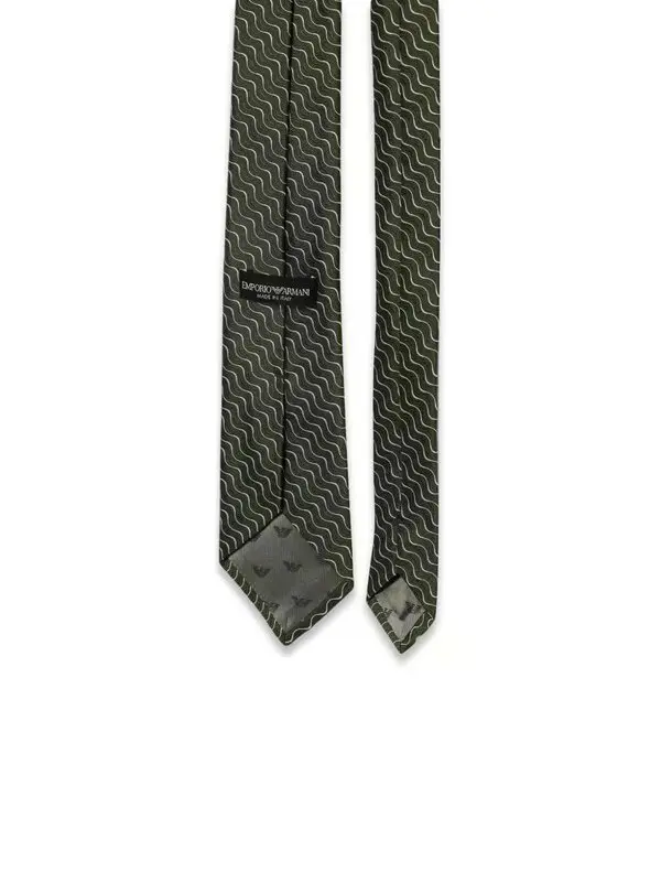 Emporio Armani Jacquard Wave-print Silk Tie