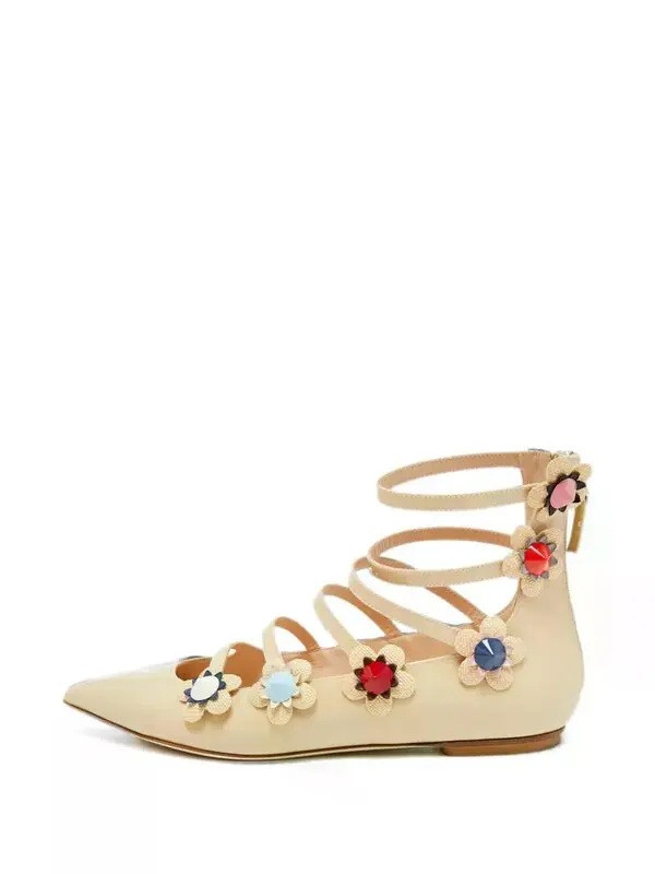 Fendi Flowerland Strappy Ballet Flats