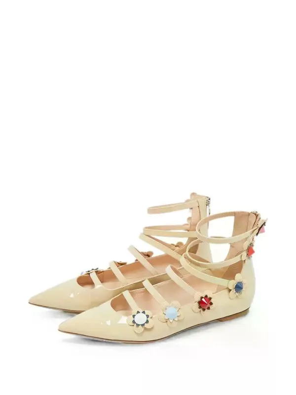 Fendi Flowerland Strappy Ballet Flats