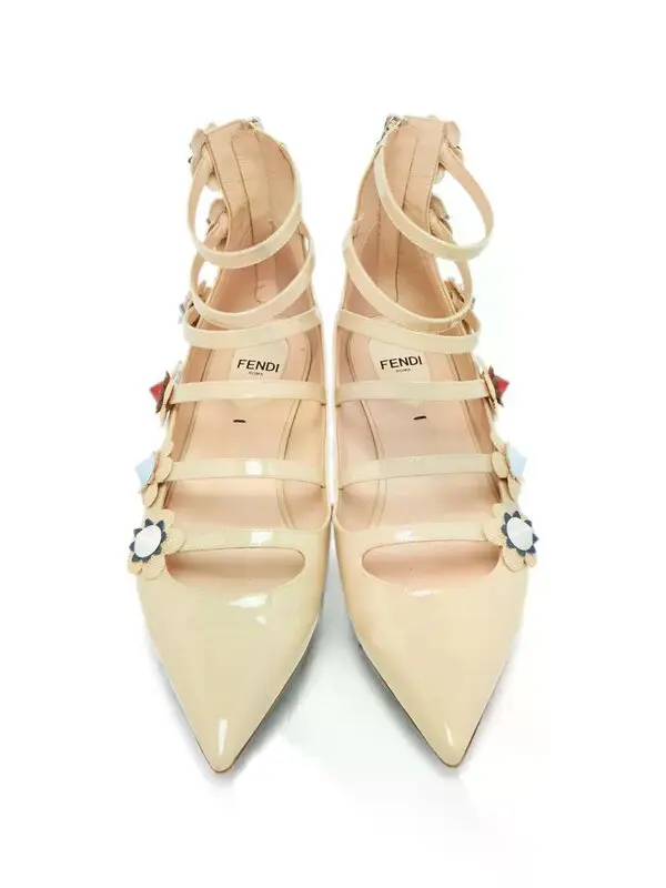 Fendi Flowerland Strappy Ballet Flats