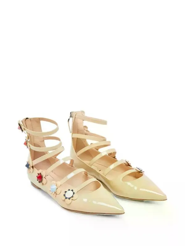 Fendi Flowerland Strappy Ballet Flats