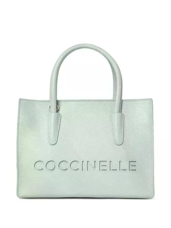 COCCINELLE Myrtha Pebbled Leather Tote Bag - Green