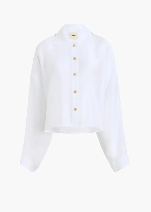 Khaite Bodine Sculptural Sheer Voile Shirt