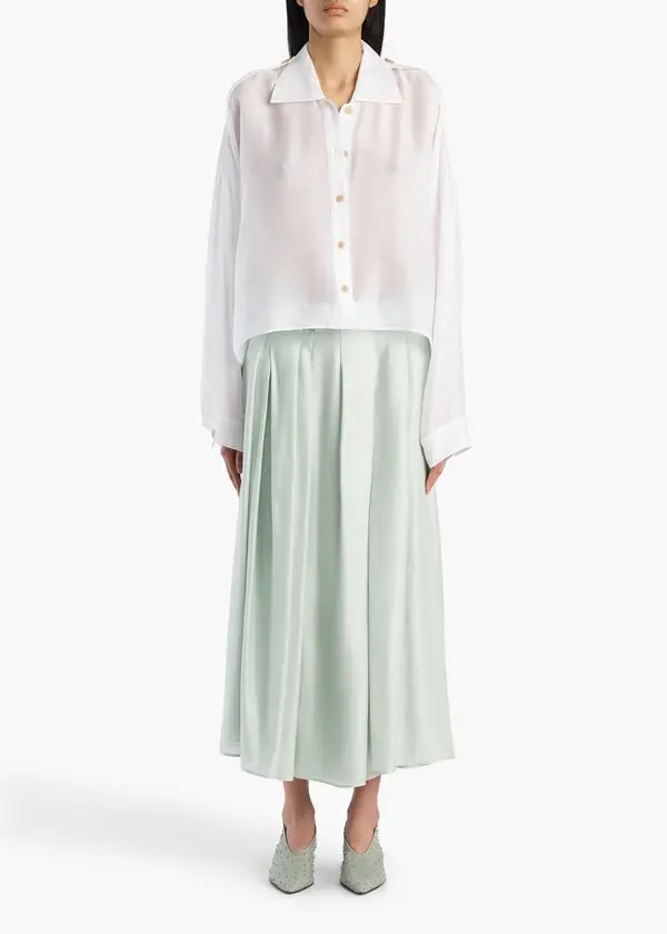 Khaite Bodine Sculptural Sheer Voile Shirt