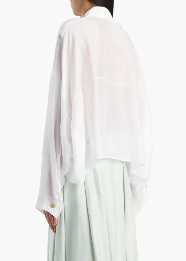 Khaite Bodine Sculptural Sheer Voile Shirt