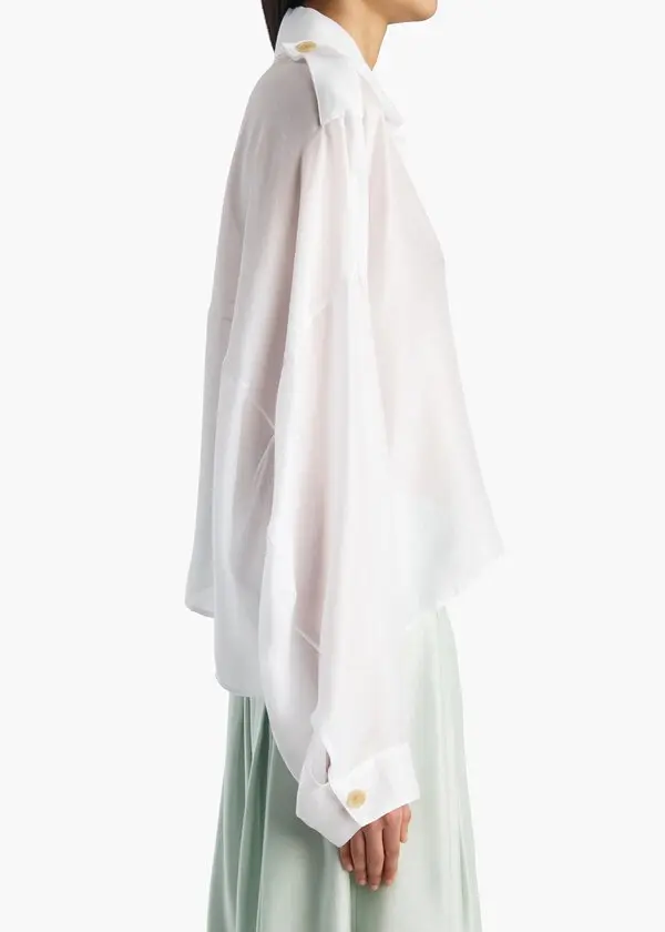 Khaite Bodine Sculptural Sheer Voile Shirt
