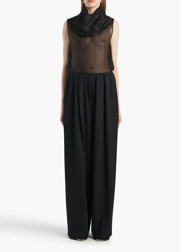 Khaite Zelda Silk Organza High Neck Top