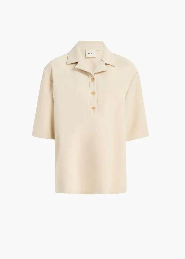 Khaite Loucin Short-sleeved Pullover - Ivory Glow