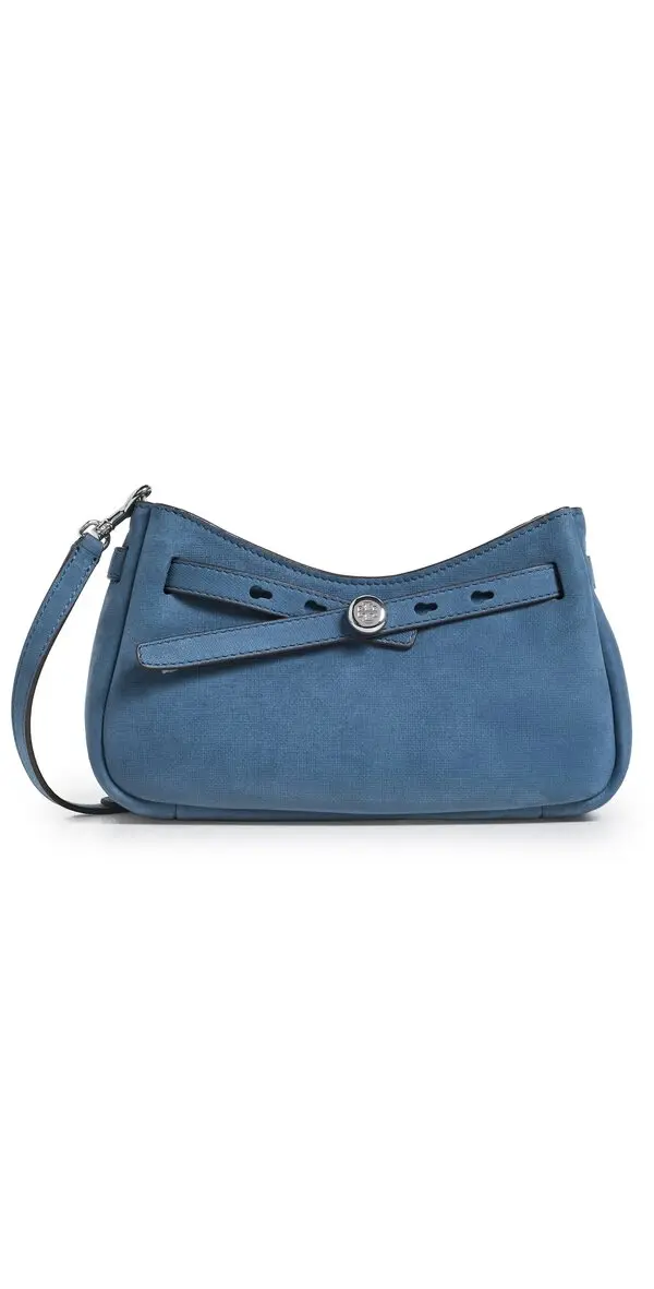 Tory Burch Romy Nubuck Zip Top Crossbody Bag - Soft Blue