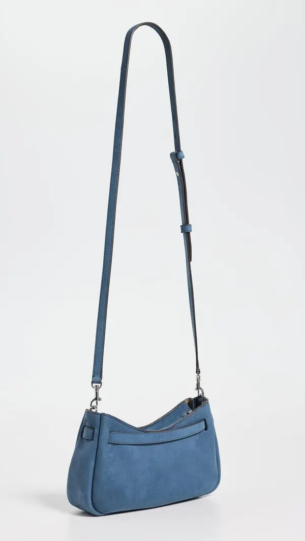 Tory Burch Romy Nubuck Zip Top Crossbody Bag - Soft Blue