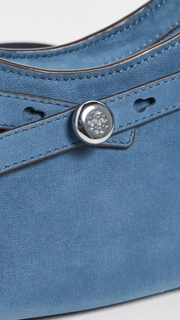 Tory Burch Romy Nubuck Zip Top Crossbody Bag - Soft Blue