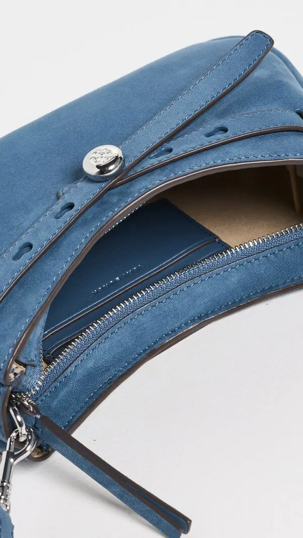 Tory Burch Romy Nubuck Zip Top Crossbody Bag - Soft Blue