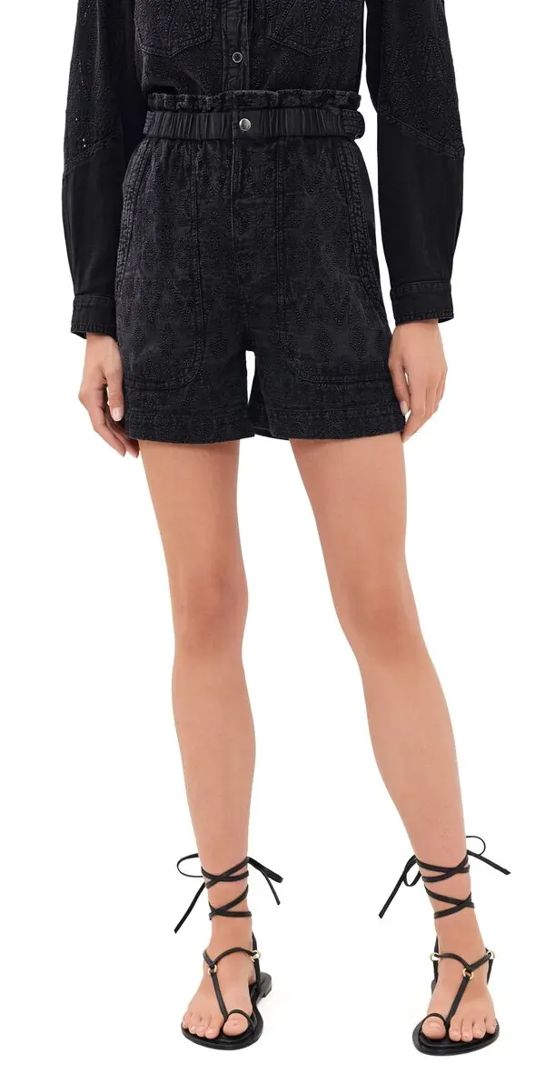 Isabel Marant Étoile Kisha Embroidered Cotton Shorts