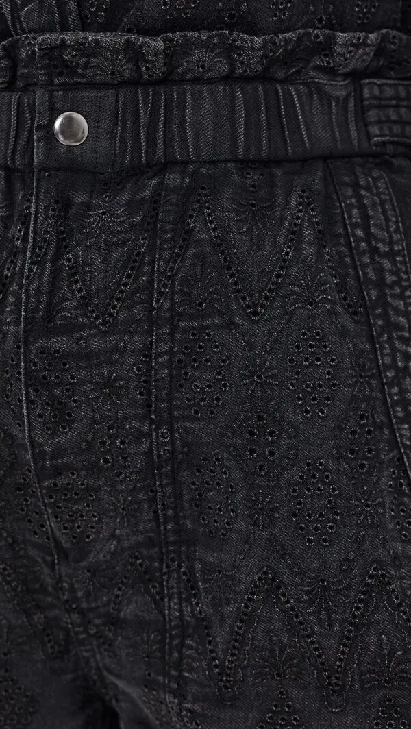 Isabel Marant Étoile Kisha Embroidered Cotton Shorts