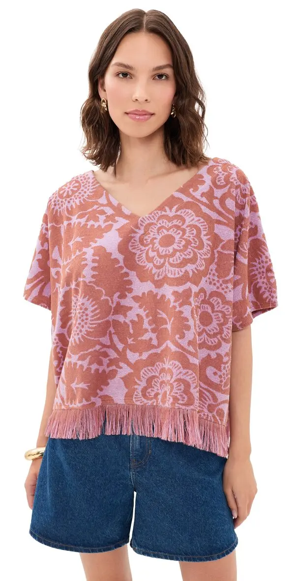 Essentiel Antwerp Jorlando Terry Cloth V-neck Top - Combo2 Violette