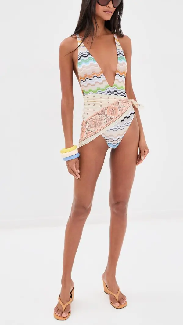 Missoni Chevron Pattern One Piece Swimsuit