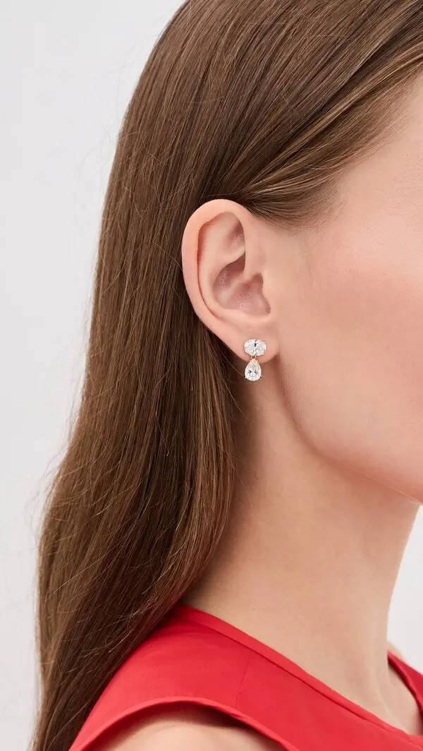 Shashi Oval Pear Drop Earrings