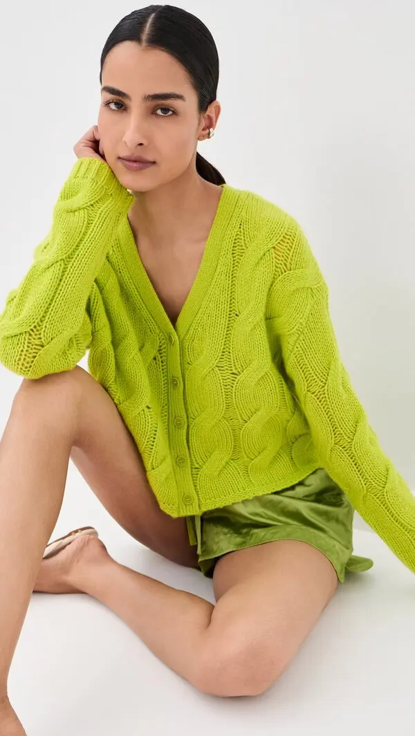 Sablyn Jolie Cropped Cashmere Cable Cardigan