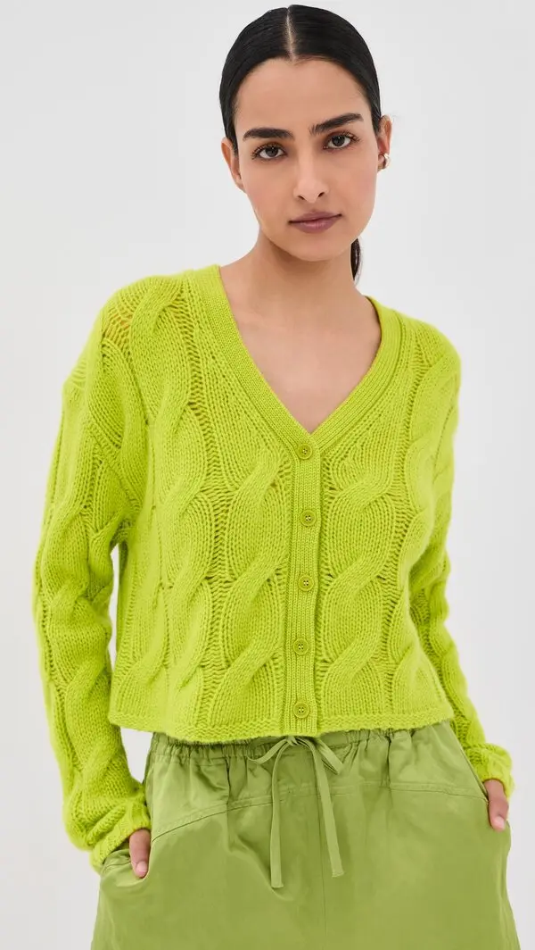 Sablyn Jolie Cropped Cashmere Cable Cardigan