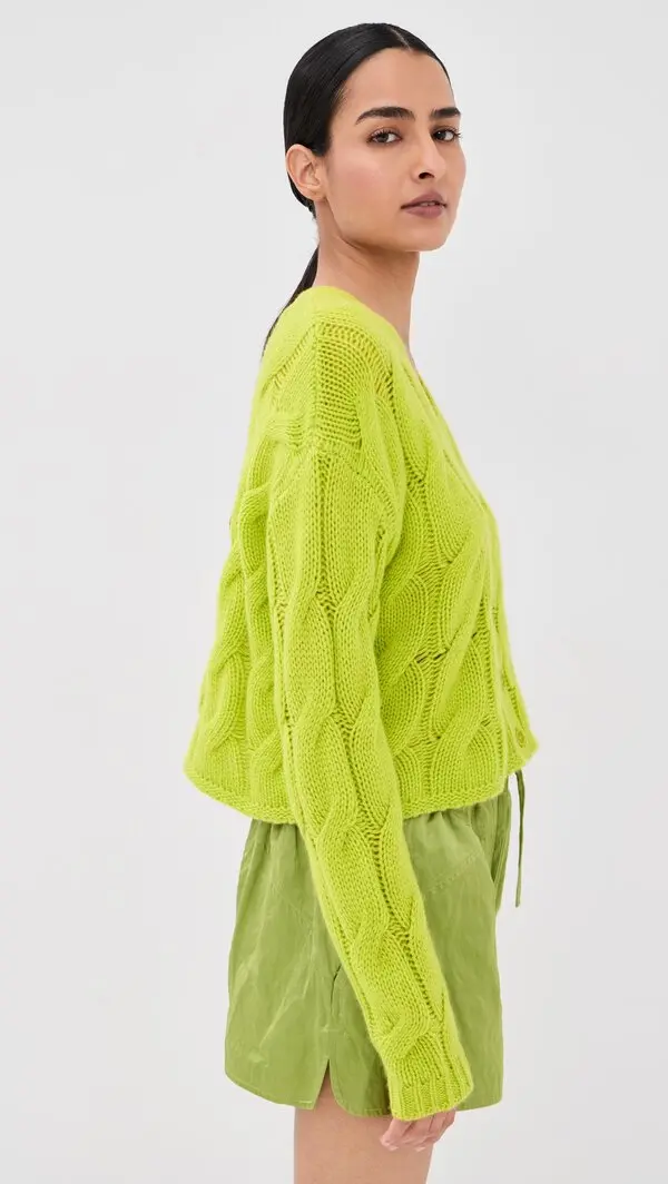 Sablyn Jolie Cropped Cashmere Cable Cardigan