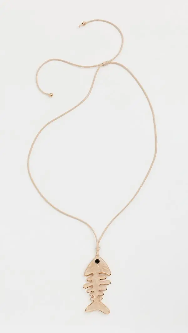 ADINA EDEN Fish Skeleton Rope Necklace