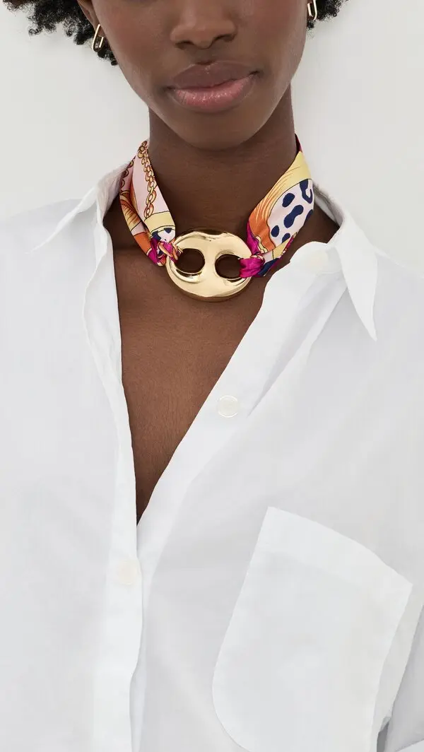 ADINA EDEN Gold Mariner Scarf Chain Necklace