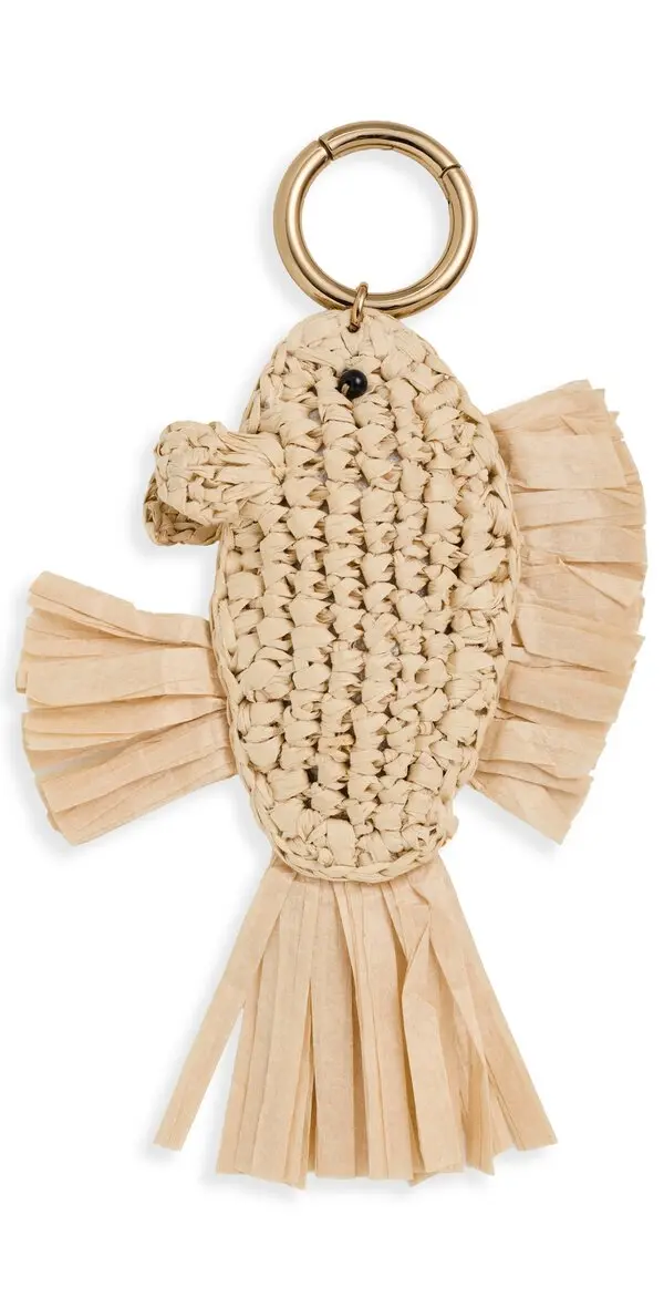Madewell Crochet Fish Bag Charm - True Black Multi