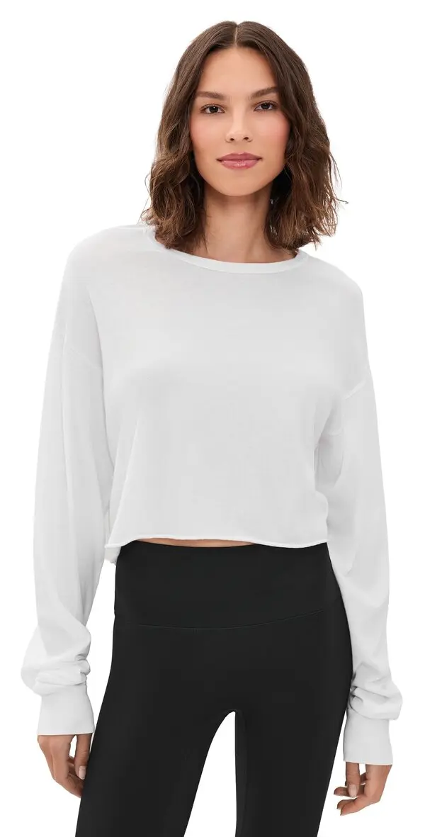 Year Of Ours Cropped Long Sleeve Tee - White