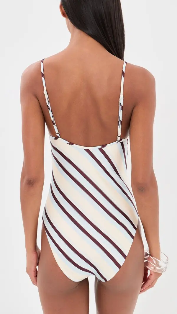 Onia Soleil One Piece Swimsuit With Front Cutout And Tie