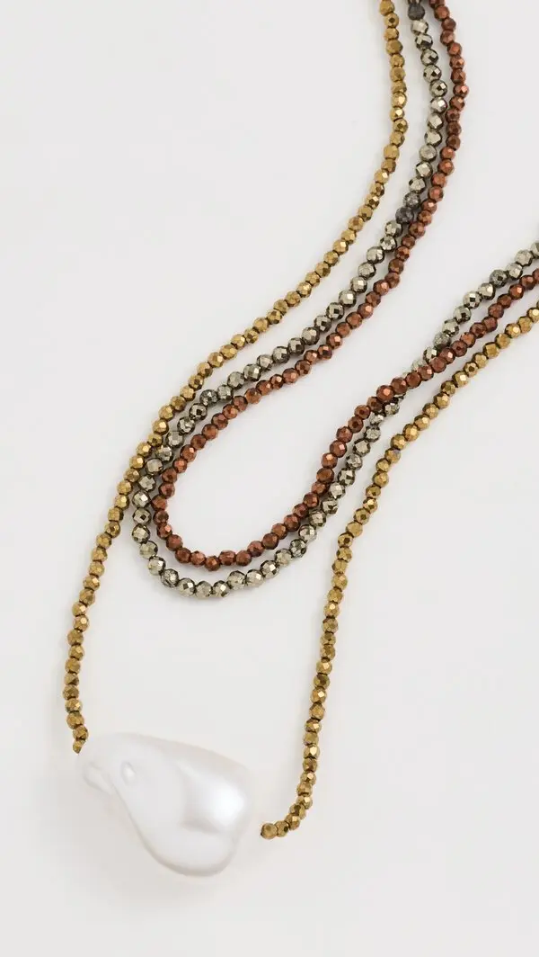 Maison Irem Triple Bronze Pearl Necklace