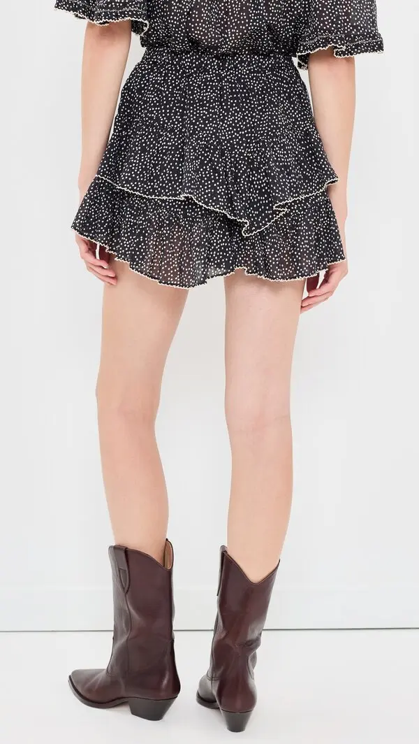 Isabel Marant Étoile Jocadia Tiered Floral Mini Skirt - Black/ecru